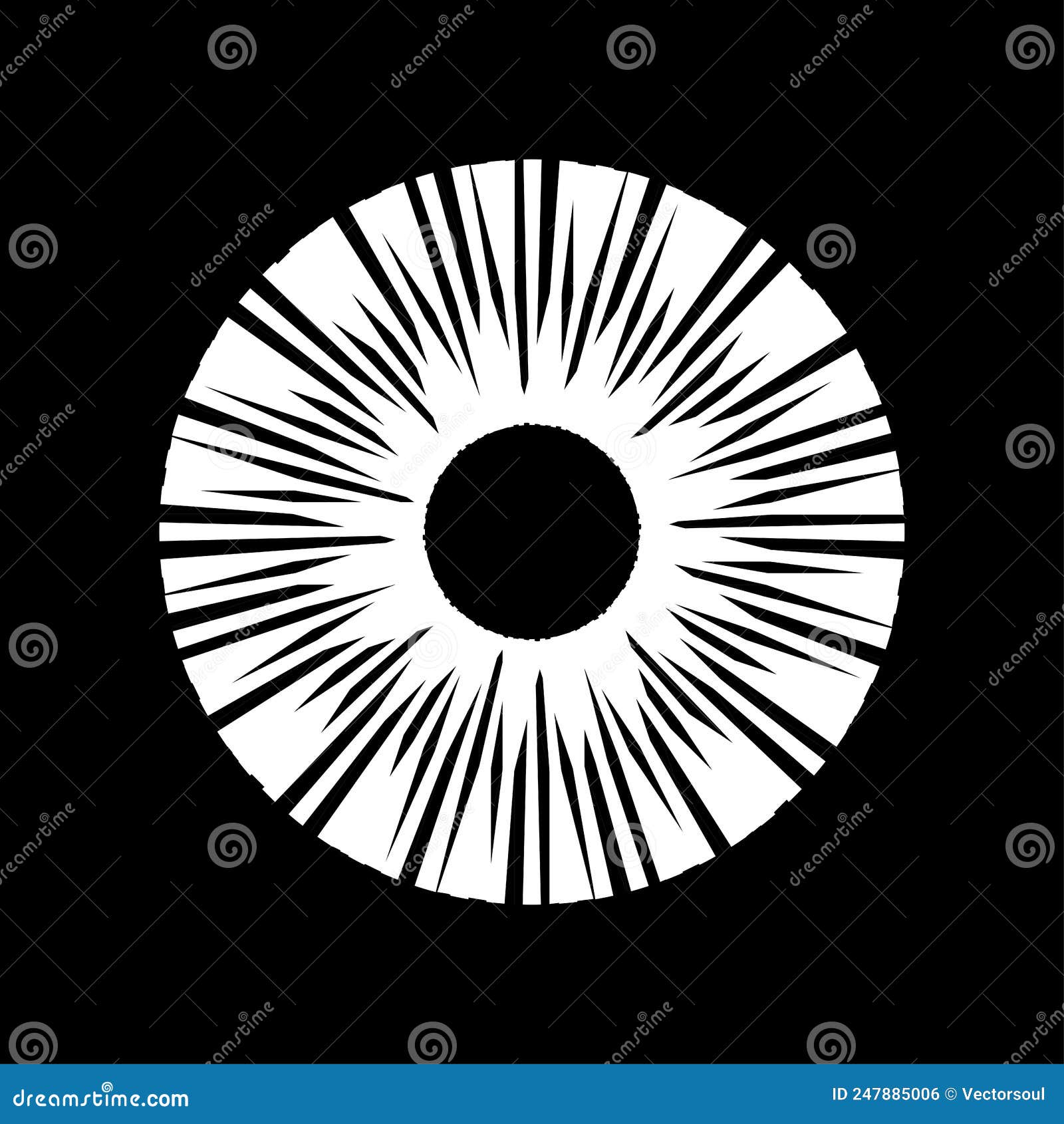 Geometric Circle Element with Dashed Lines. Geometric Radial, Radiating ...