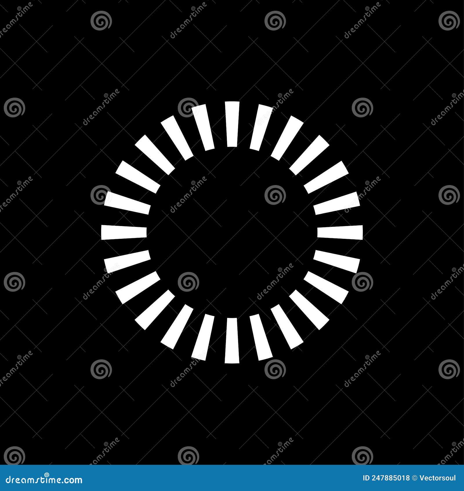 Geometric Circle Element with Dashed Lines. Geometric Radial, Radiating ...