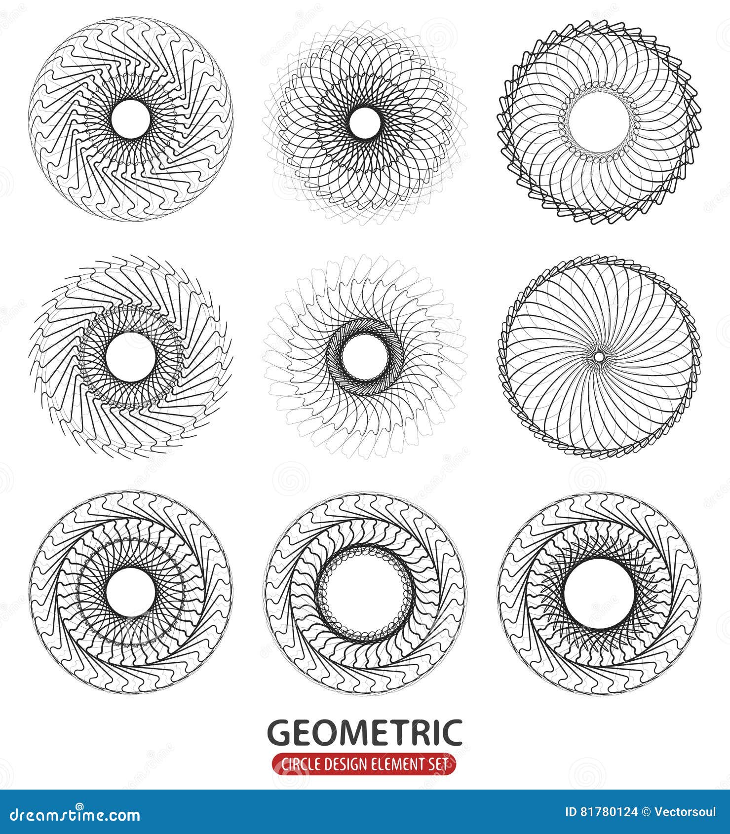 Geometric Circle Elements, Abstract Random Circle Shapes Stock Vector ...