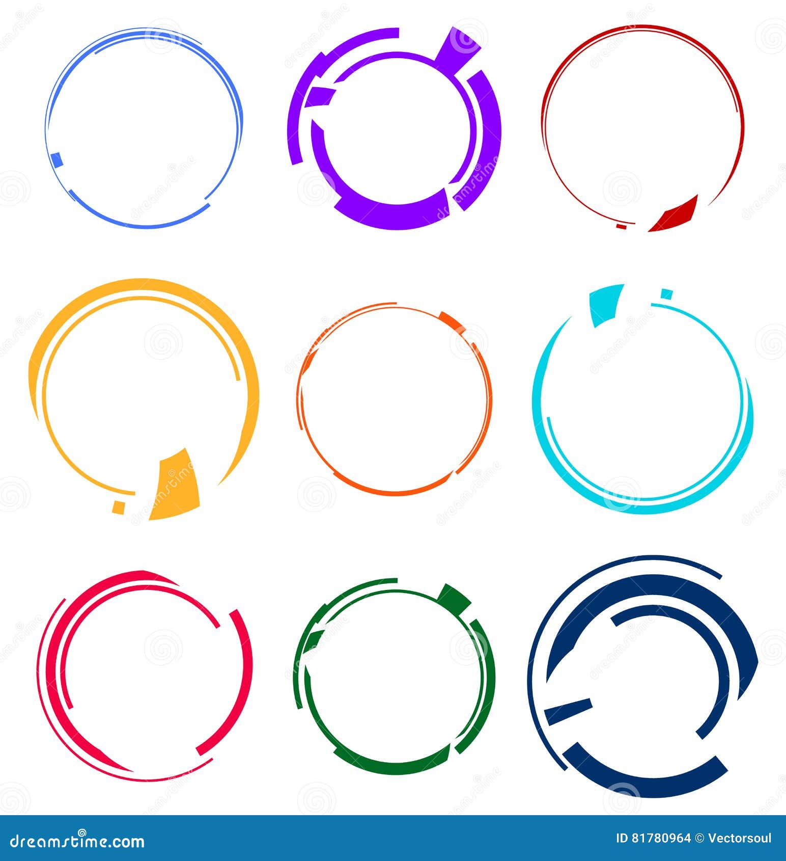 Geometric Circle Elements, Abstract Random Circle Shapes Stock Vector ...