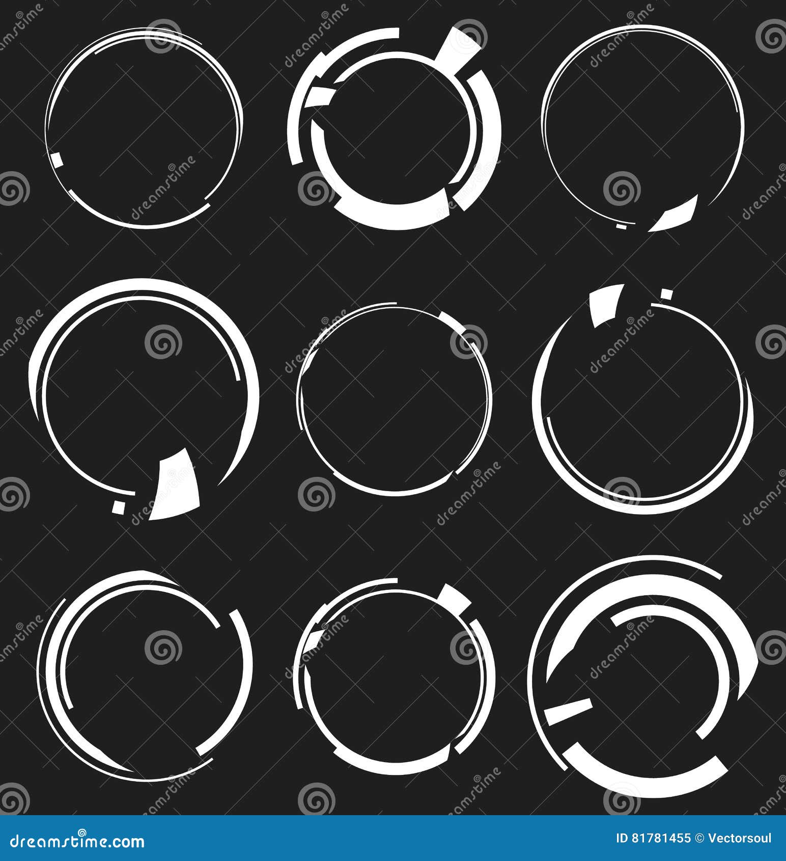 Geometric Circle Elements, Abstract Random Circle Shapes Stock Vector ...