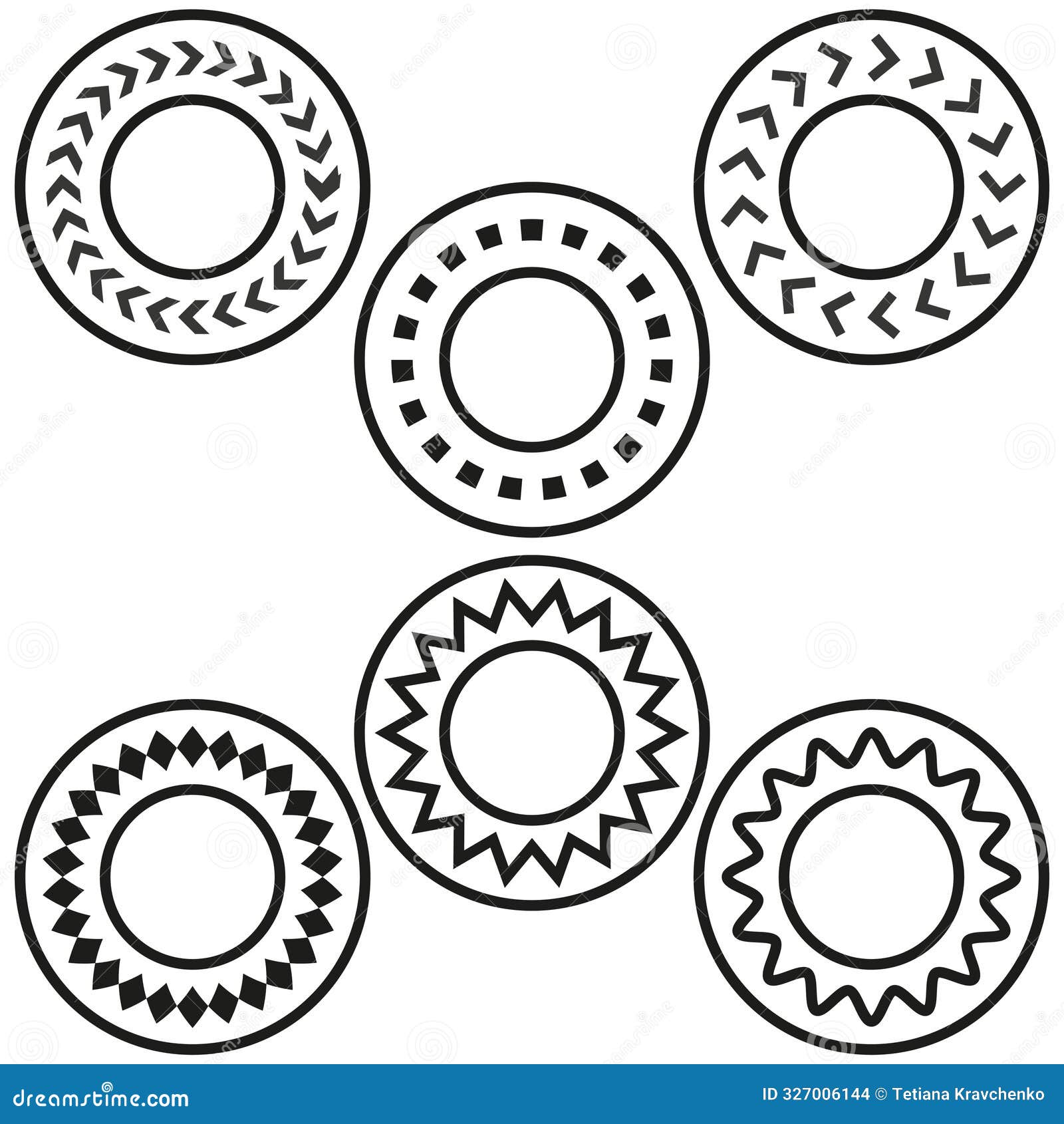 Geometric Circle Patterns. Vector Design. Decorative Round Shapes. Abstract Elements Stock ...