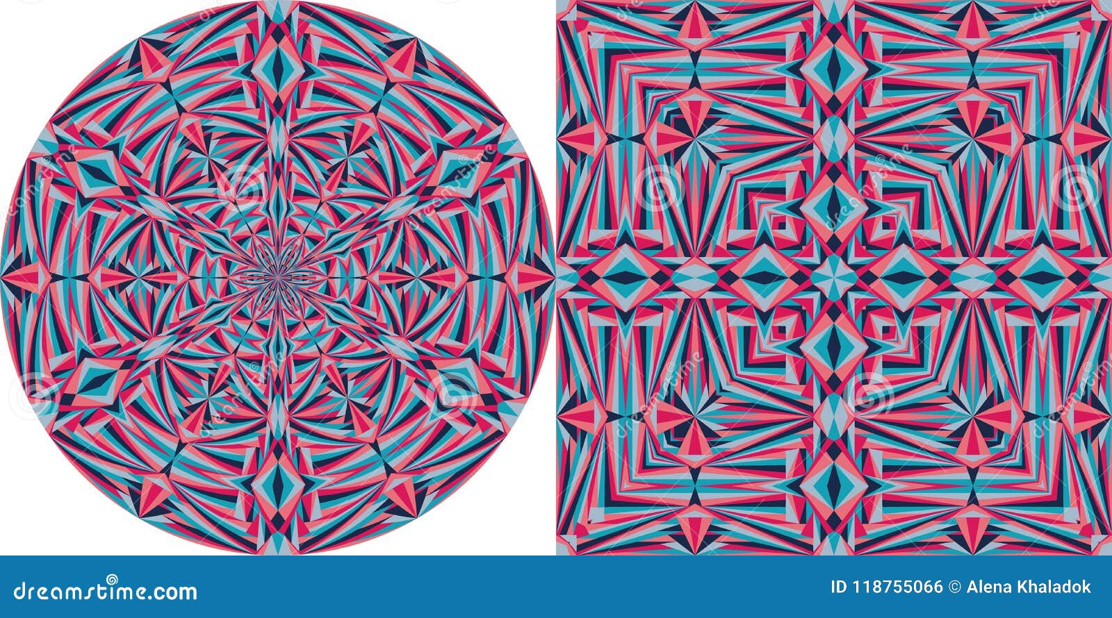 Geometric Circle and Square Pattern. Stock Vector - Illustration of ...