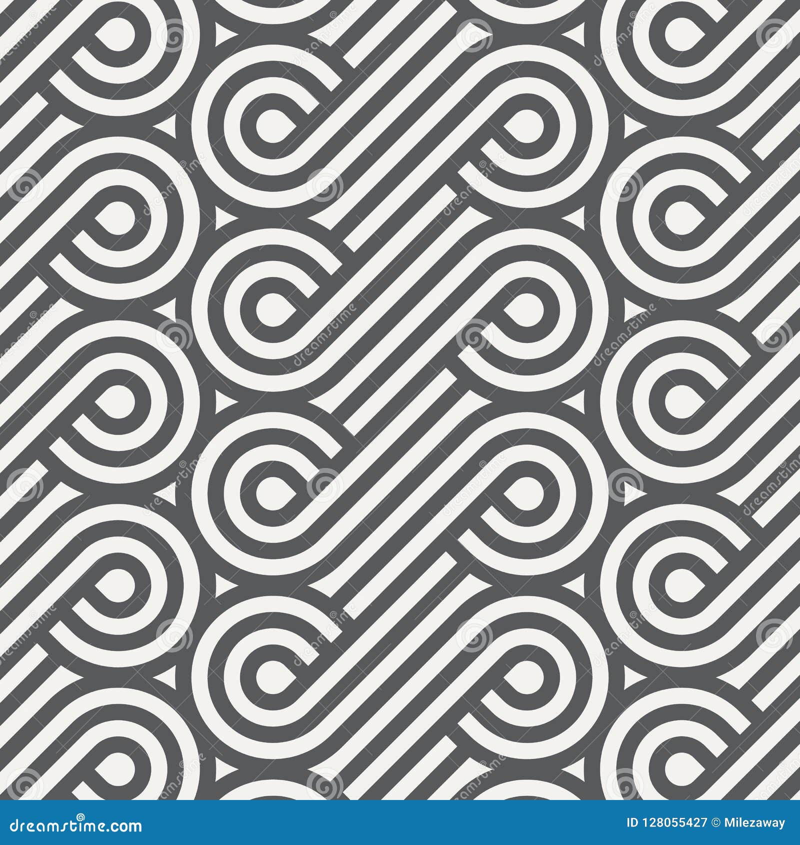 Geometric Circles and Stripe Line or Abstract Swirls. Pattern Clean for ...
