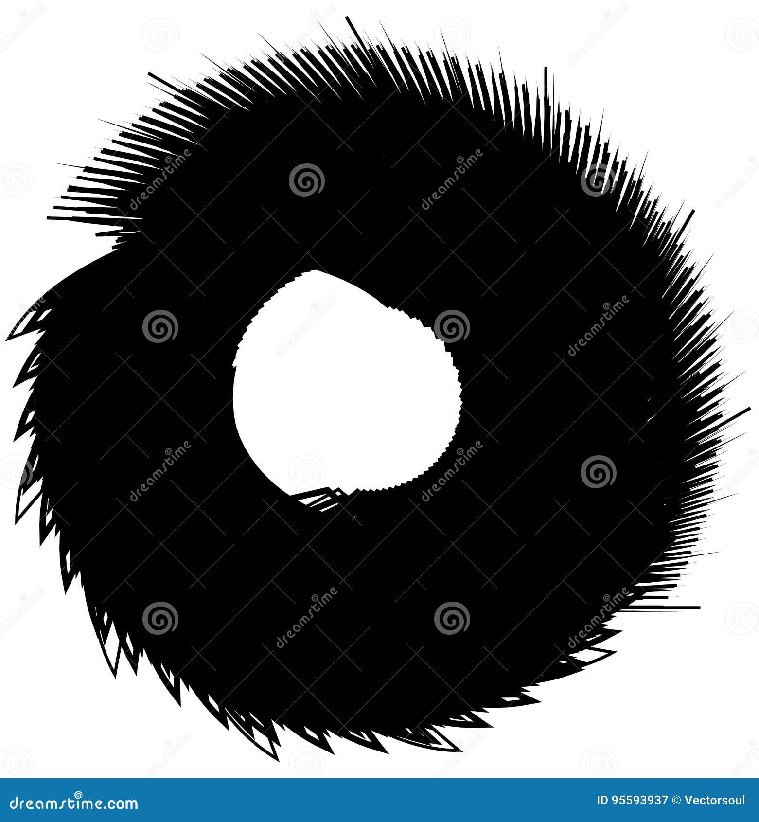 Geometric Circular Element. Grungy, Sketchy Splatter-like Circle Stock ...