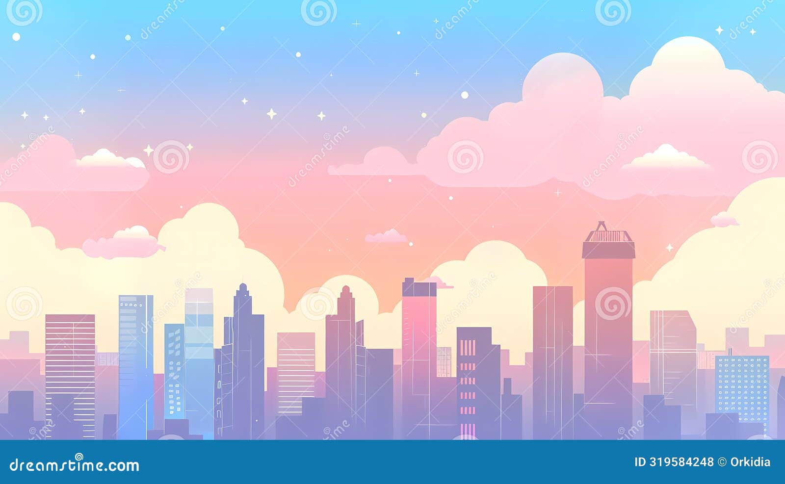 Geometric City Background with a Beautiful Skyline Stock Illustration ...