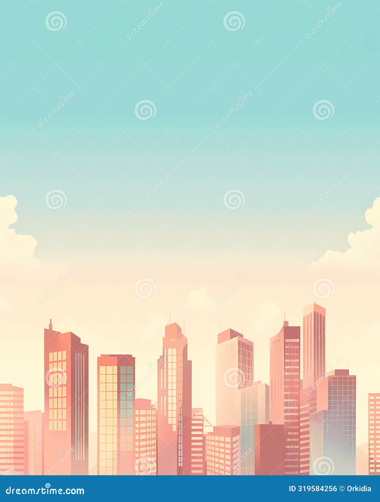 Geometric City Background with a Beautiful Skyline Stock Illustration ...