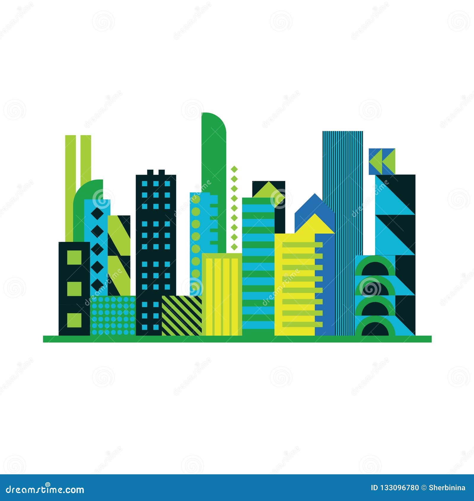 Geometric city background stock vector. Illustration of flat - 133096780