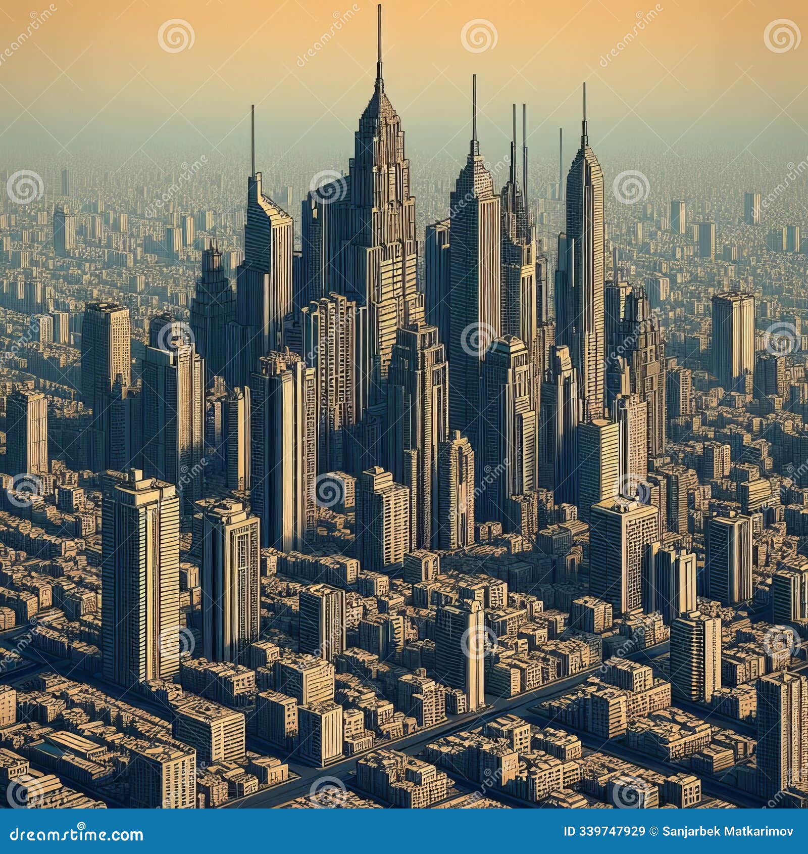 Geometric City a Geometric Shape Based Cityscape Created Using a Stock ...