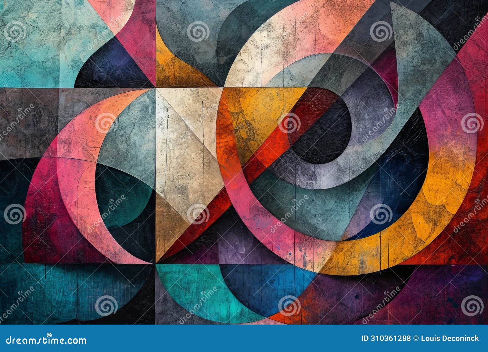 Geometric Clash: Shapes and Patterns Stock Illustration - Illustration ...