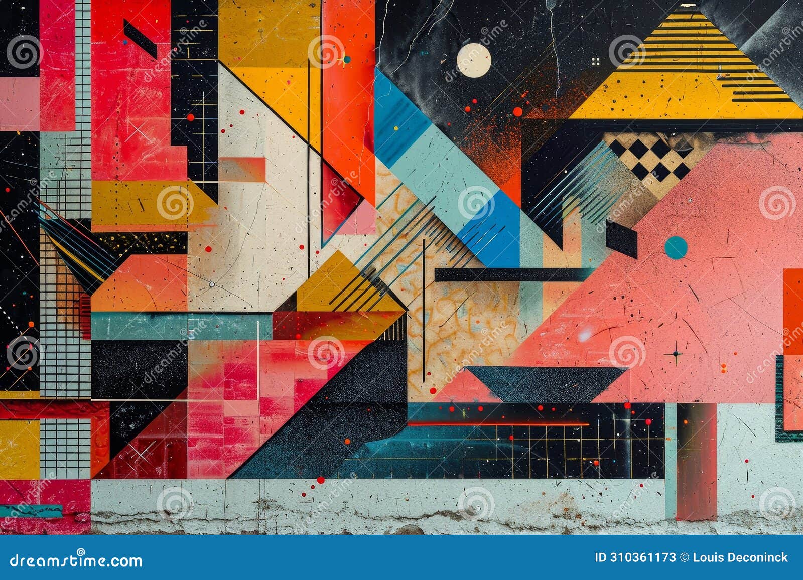 Geometric Clash: Shapes and Patterns Stock Illustration - Illustration ...