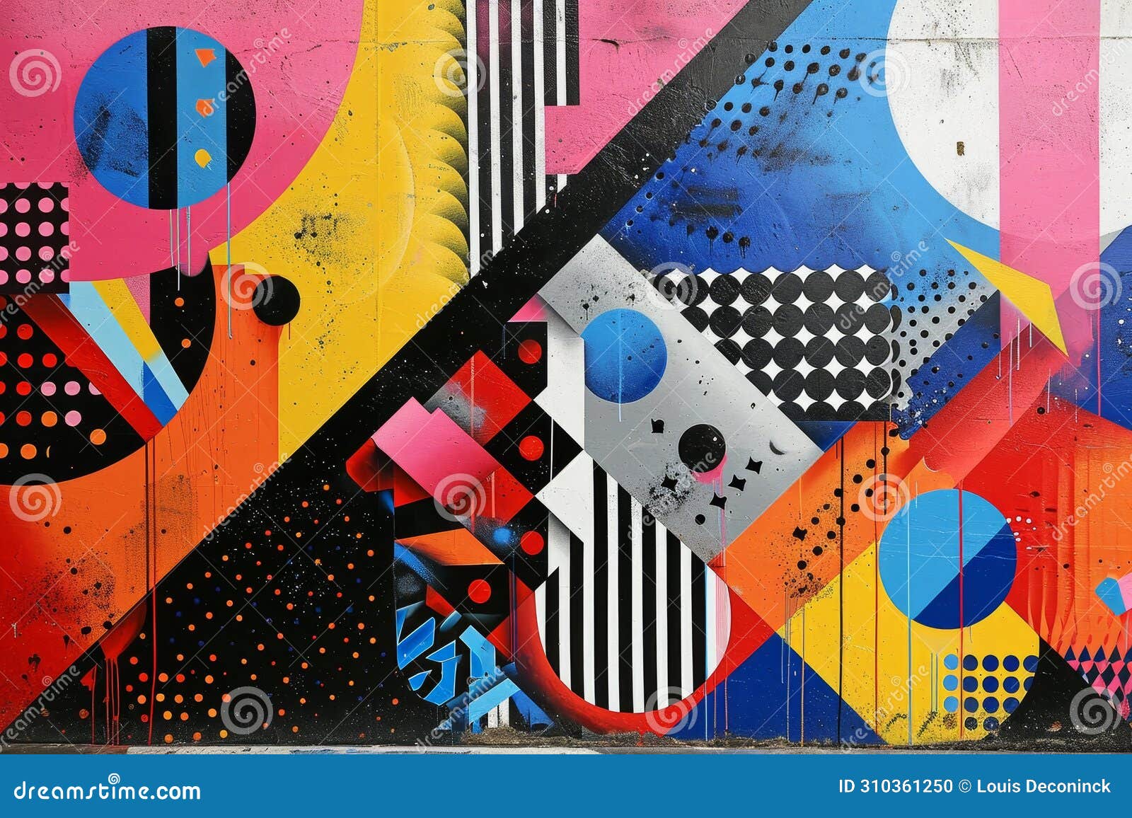 Geometric Clash: Shapes and Patterns Stock Illustration - Illustration ...