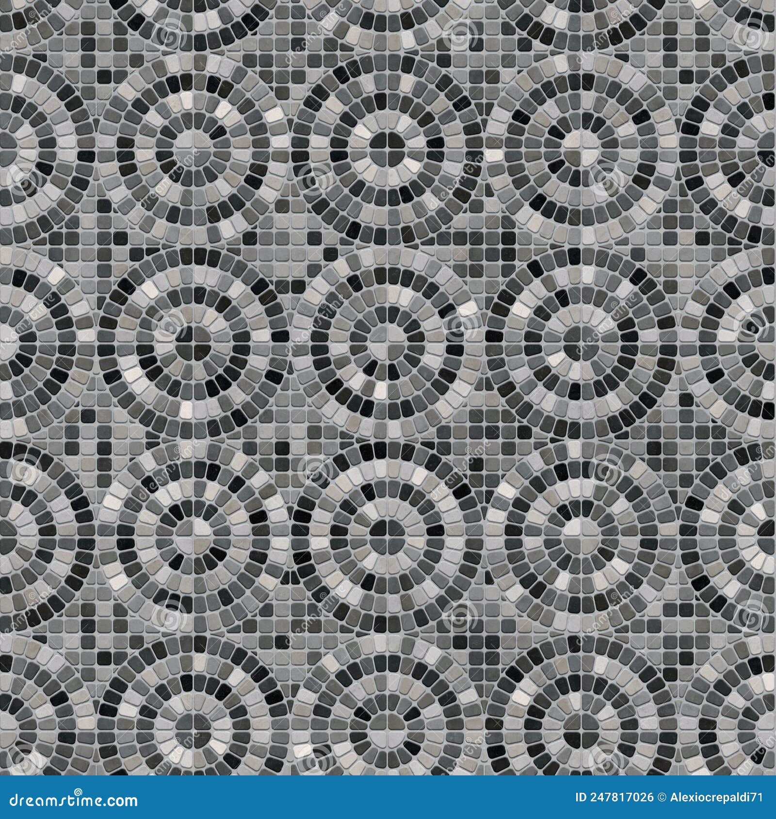 Geometric Cobblestone Mosaic with Concentric Circles. Seamless ...