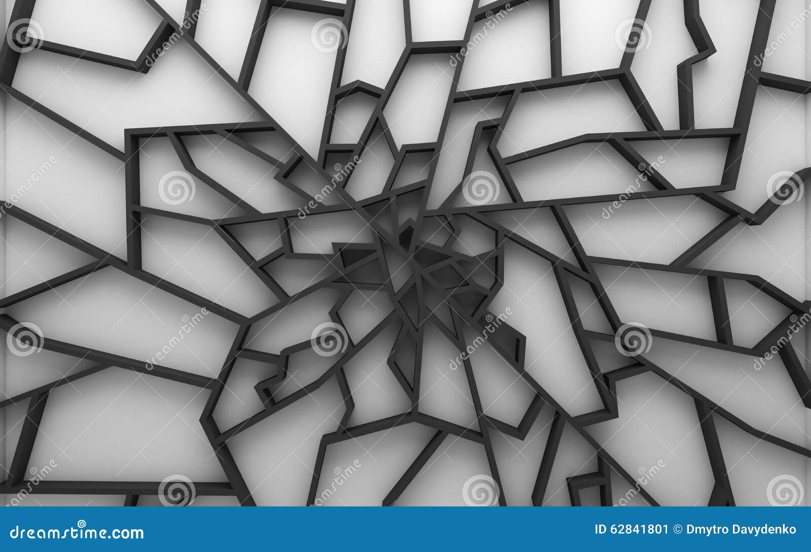 Geometric Color Abstract Polygons, As Crack Wall Stock Illustration ...