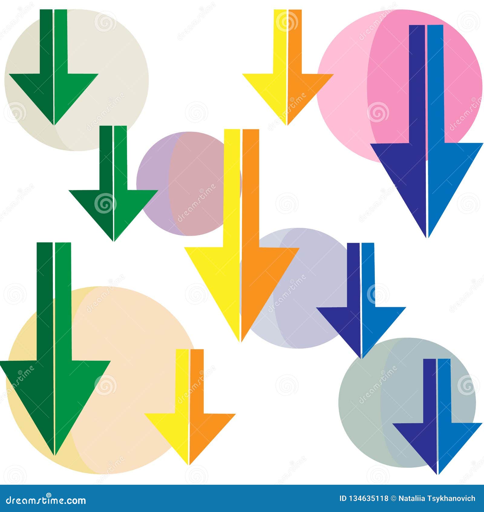 Geometric Color Pattern Background with Circle Arrow Stock Vector ...