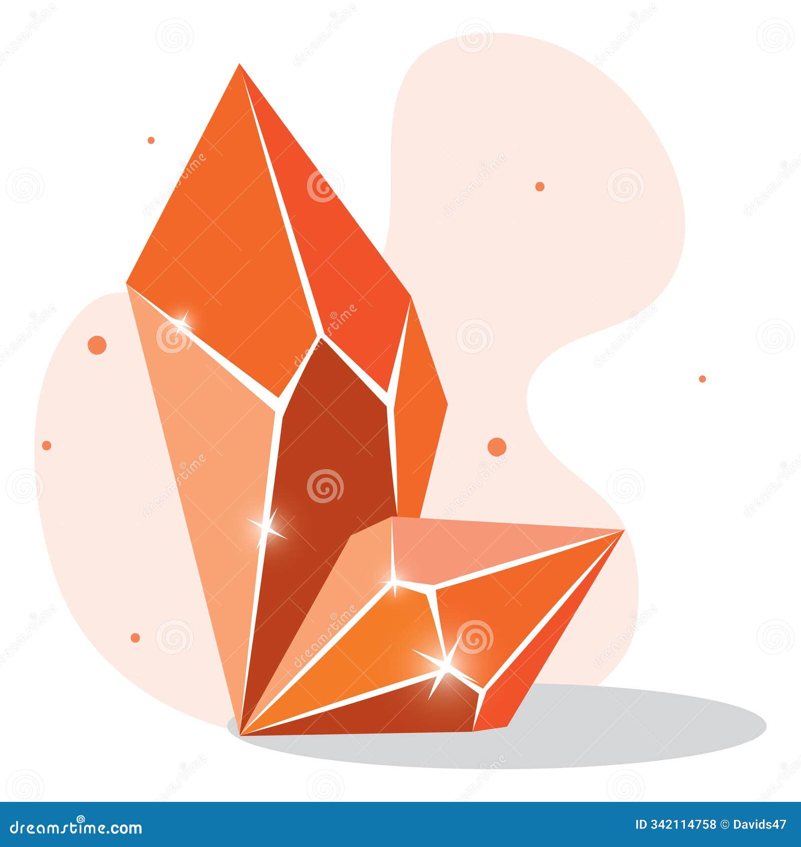 Geometric Colored Crystal Structure Abstract Vector Stock Illustration ...