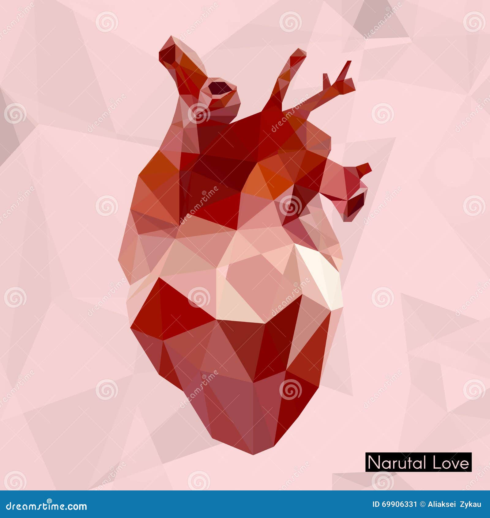 Geometric colored heart stock vector. Illustration of geometric - 69906331
