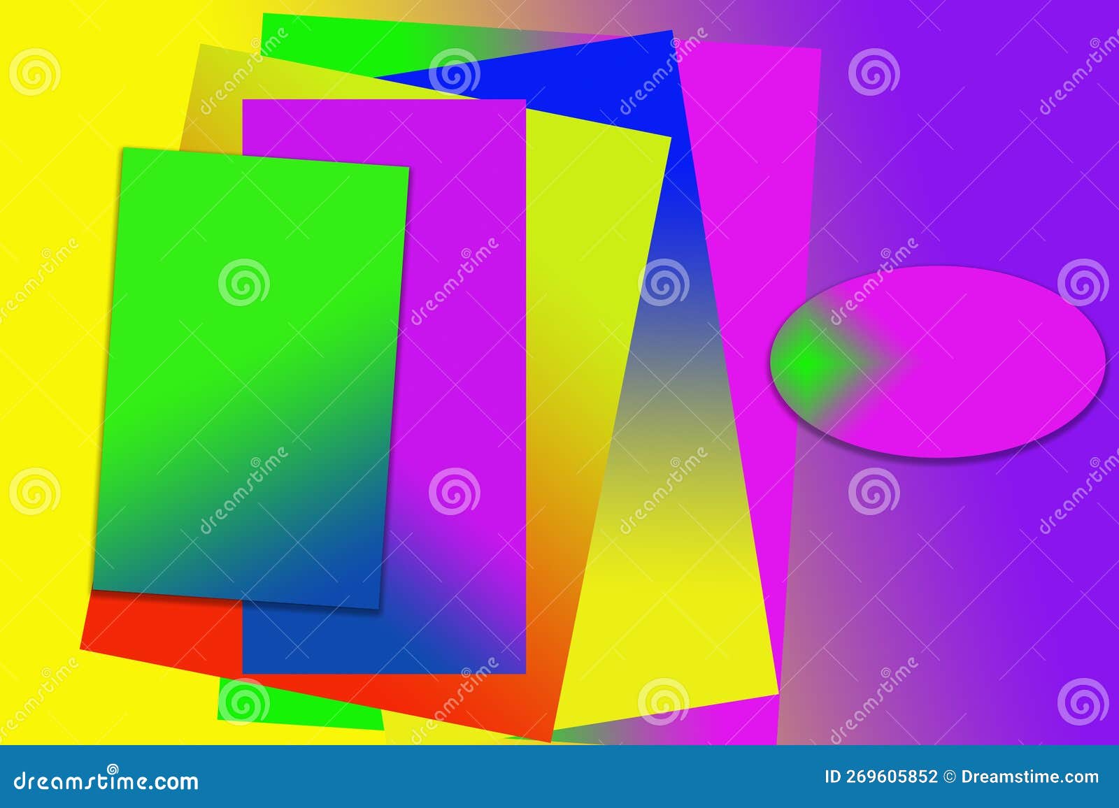 Overlapping and Slanted Colored Rectangles and Circles Stock ...