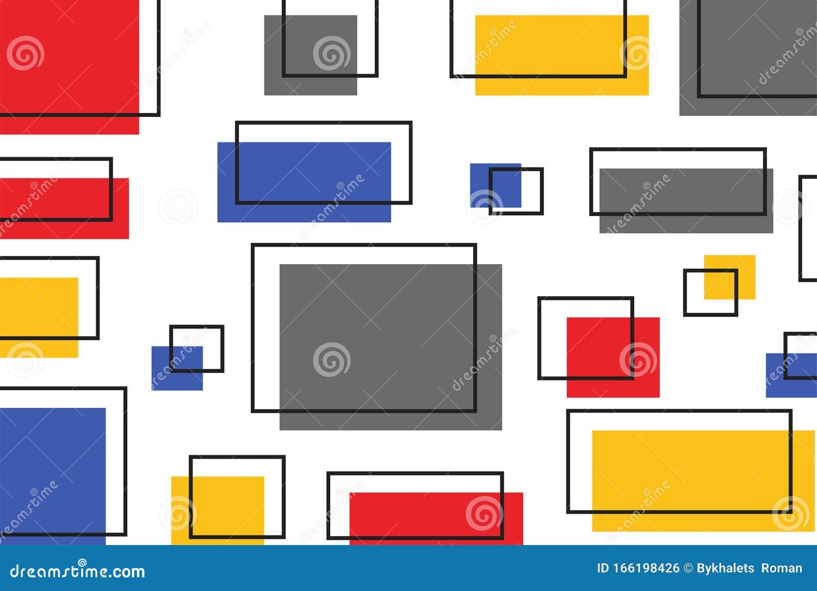 Geometric Colored Square with Stroke Pattern. Abstract Repeat ...