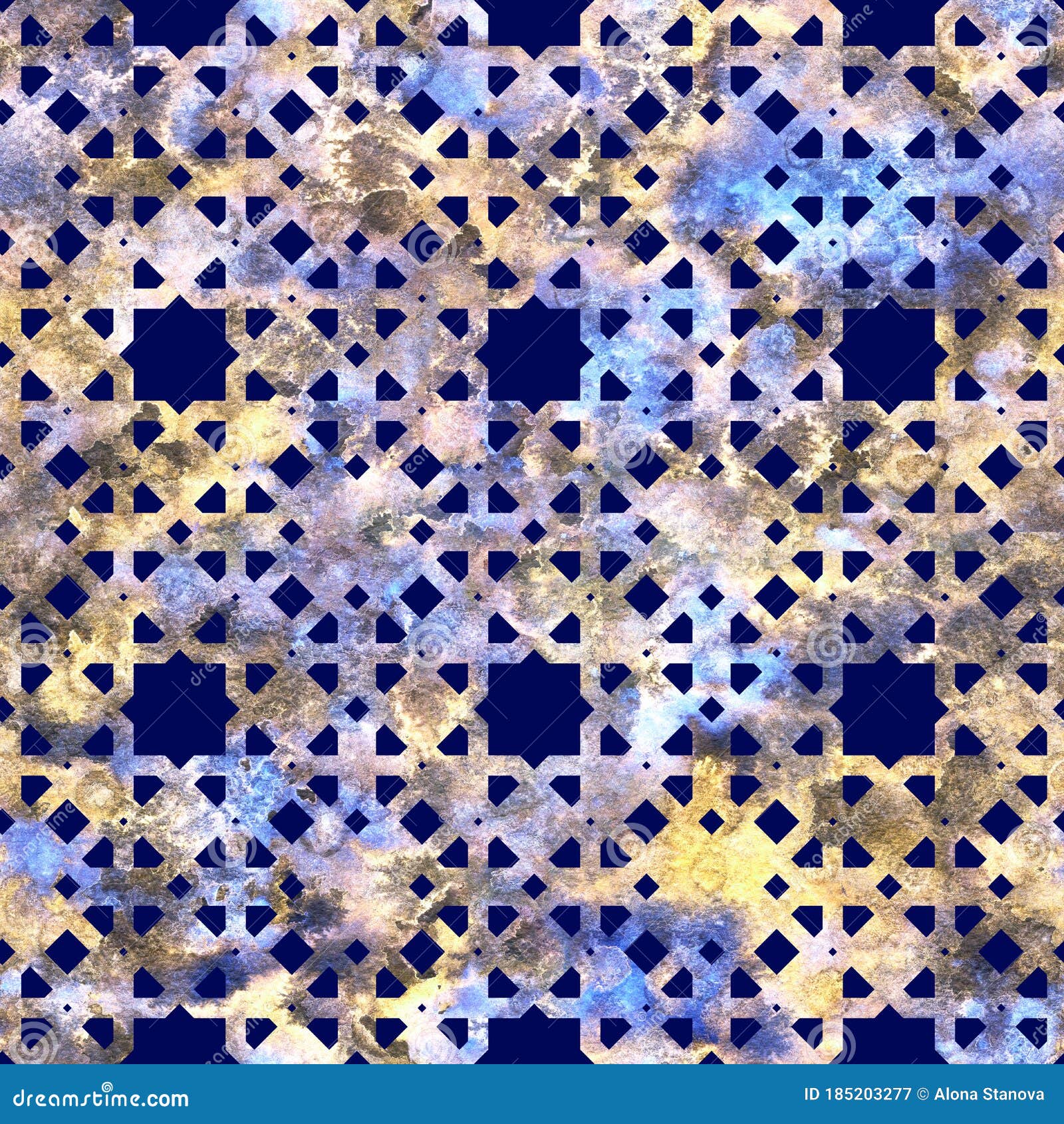Geometric Colorful Arabesque on a Dark Texture in Arabesque Style ...