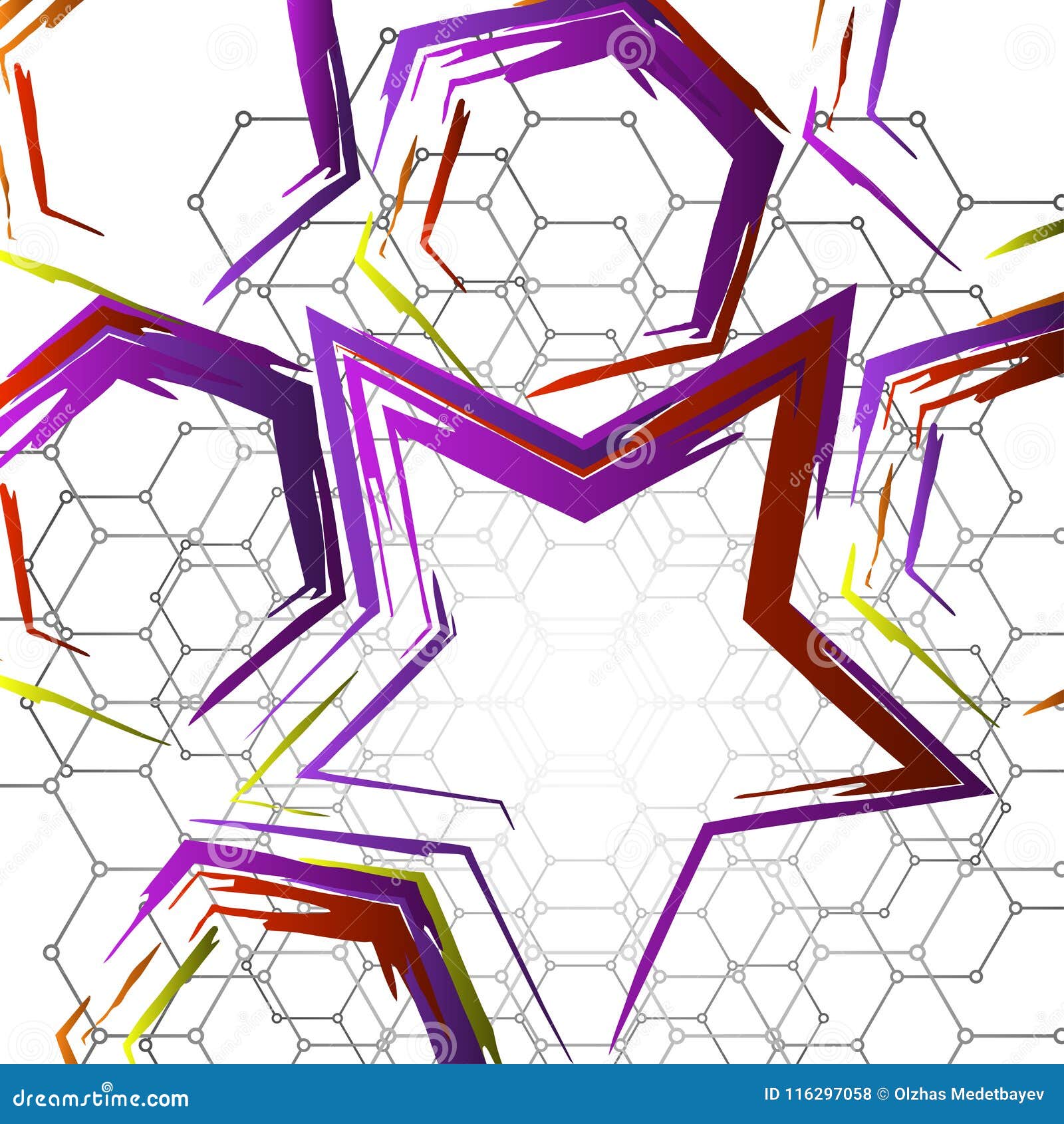 Geometric Colorful Collage. Stock Vector - Illustration of hexagon ...