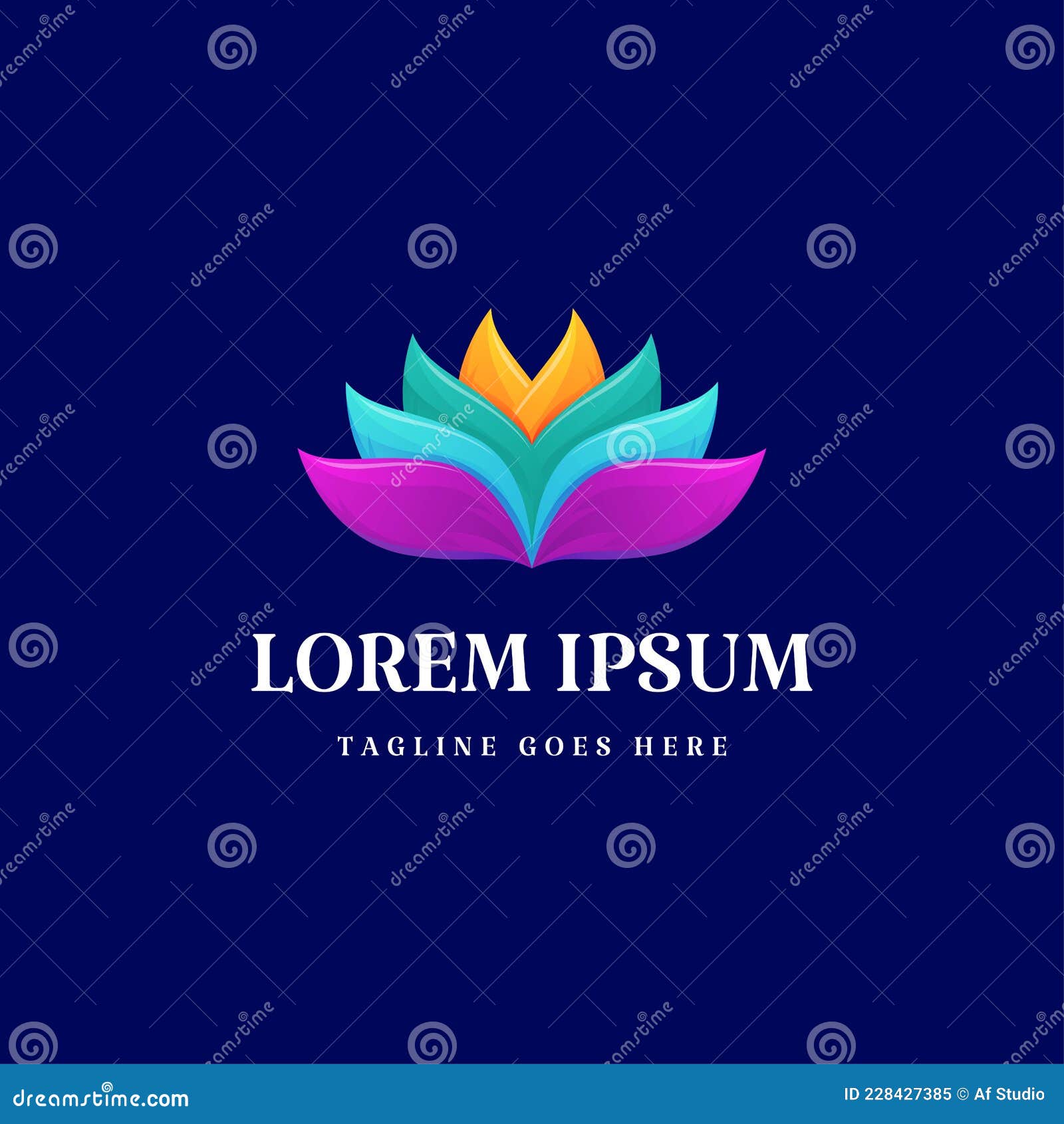 Geometric Colorful Modern Lotus Logo Design Vector Stock Vector ...