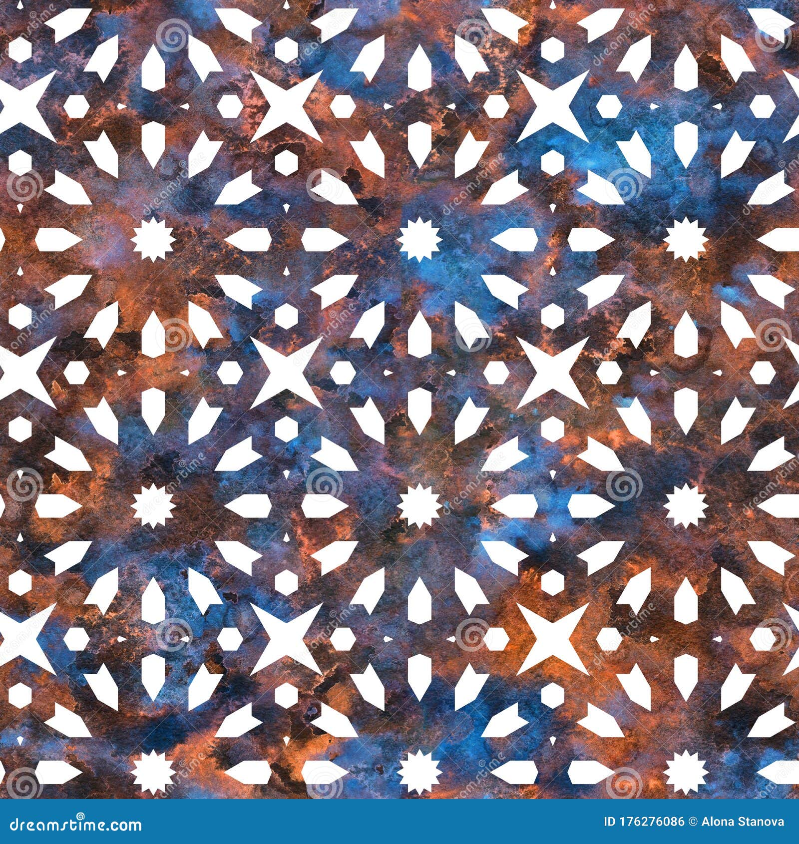 Geometric Colorful Pattern, Texture in Arabesque Style. Stock Photo ...