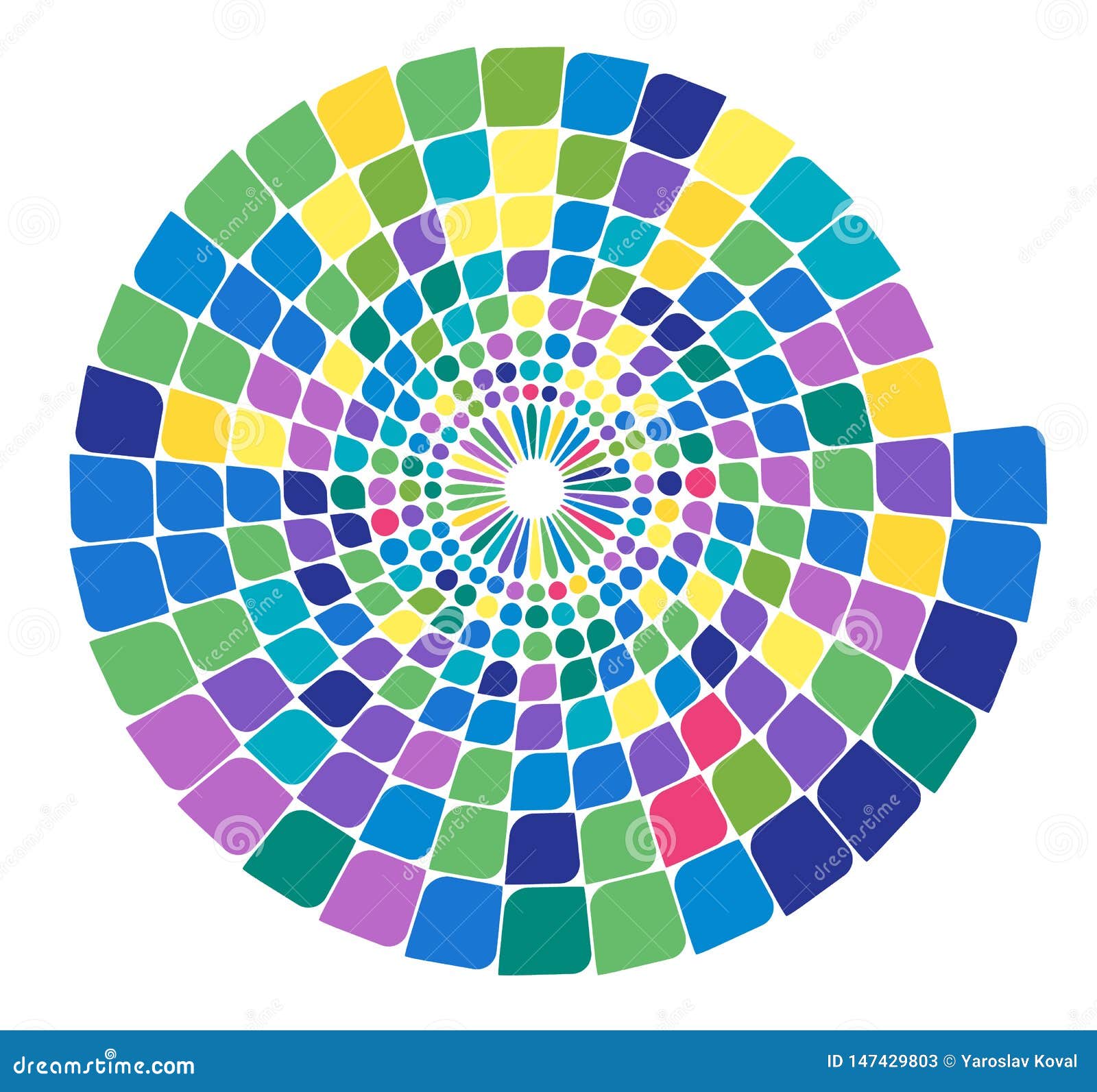 Geometric Colorful Pattern Tile Top Spiral Funnel Stock Illustration ...
