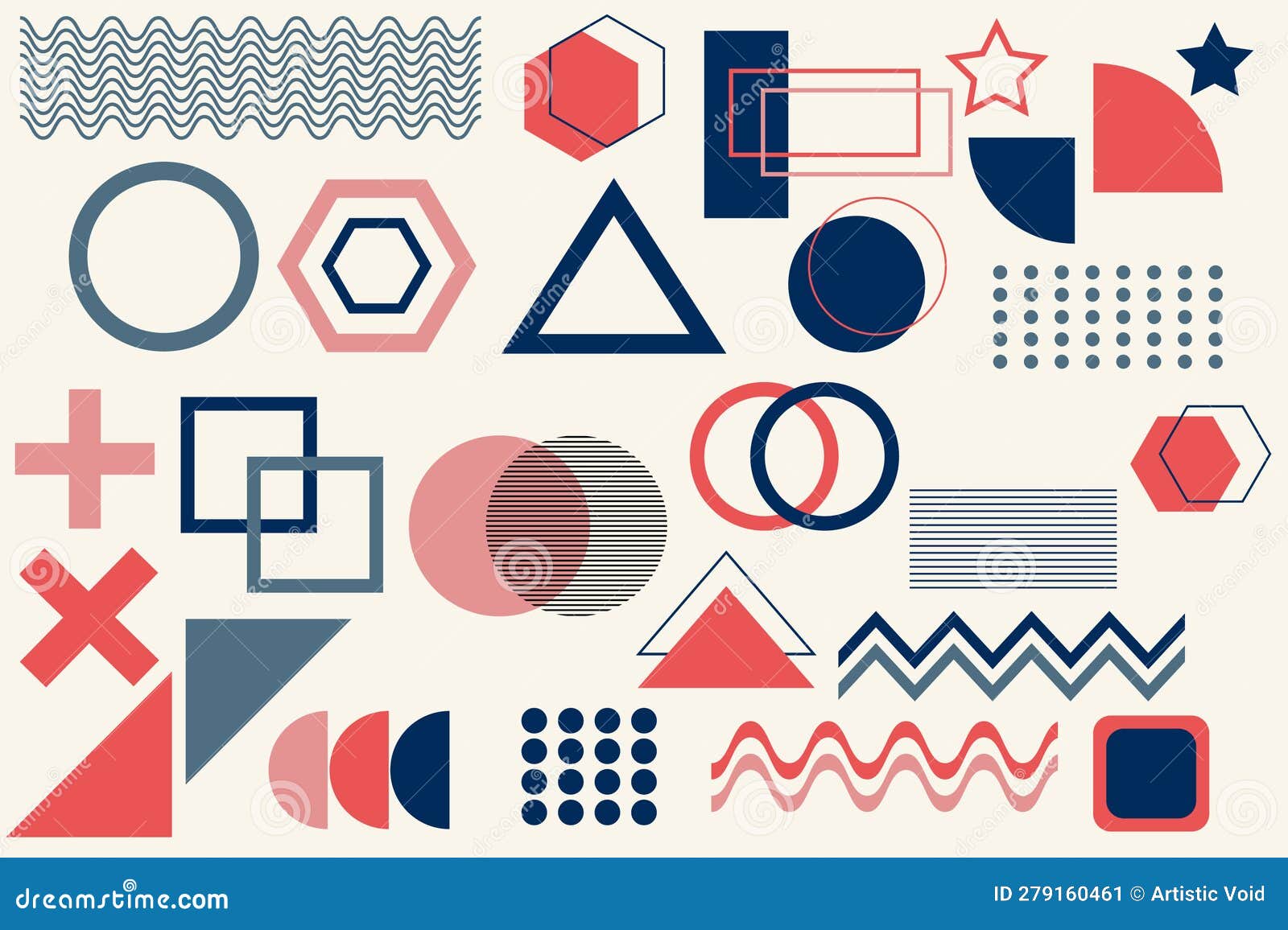 Geometric Colorful Shapes. Memphis Design, Hipster Premium Vector ...