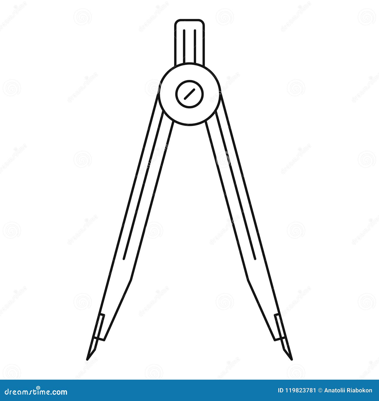 Geometric Compas Icon, Outline Style Stock Vector - Illustration of ...