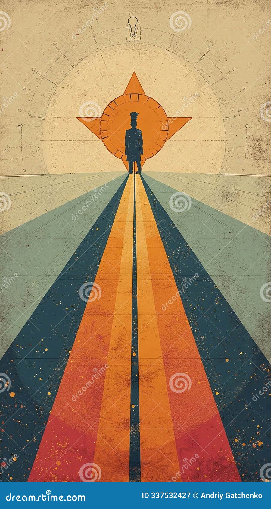 Geometric Compass Design Pointing To a Goal, Representing Motivation ...