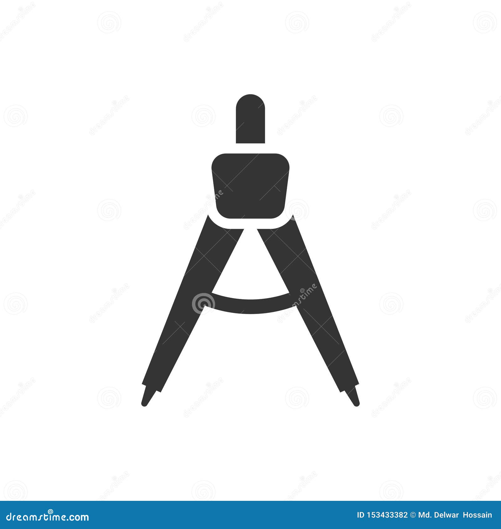 Geometric compass icon stock vector. Illustration of equipment - 153433382