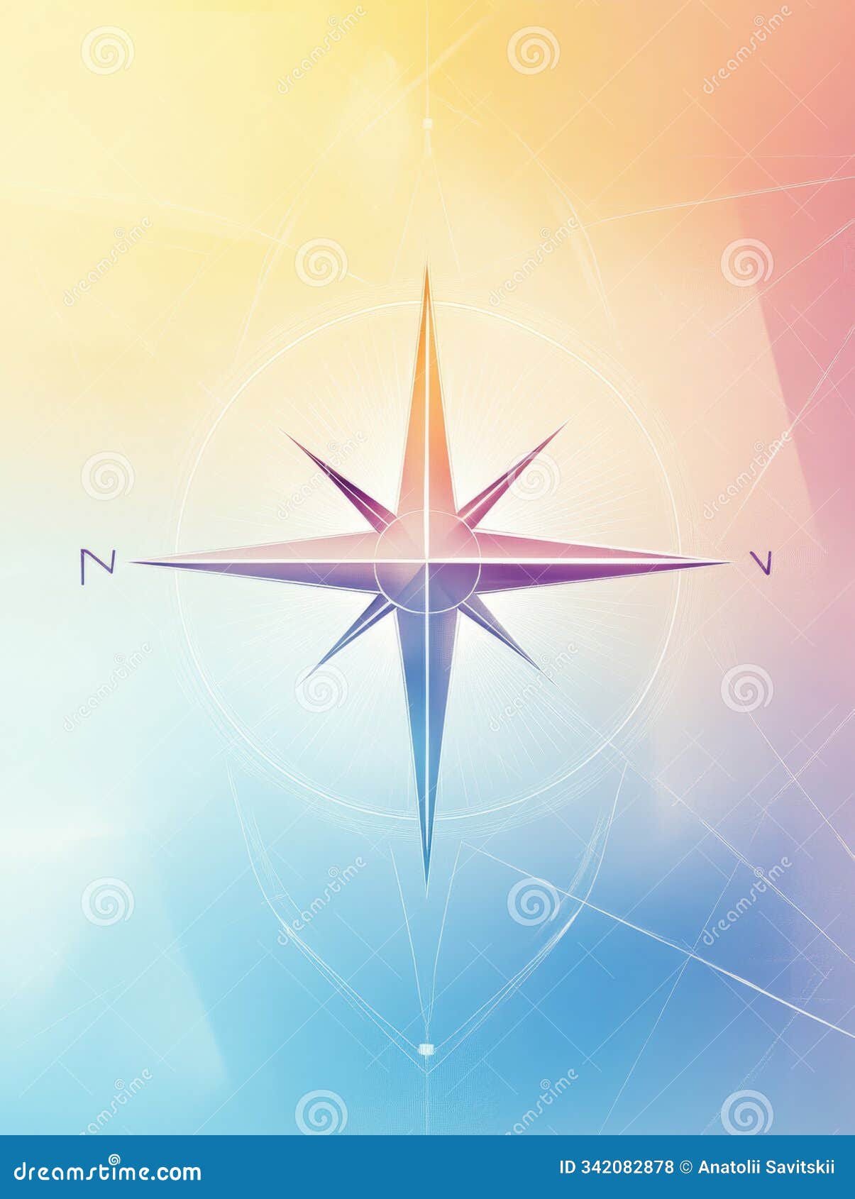 A Geometric Compass Rose Features Sharp Lines and a Central Point ...