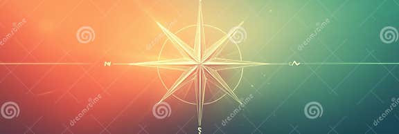 A Geometric Compass Rose Features Sharp Lines and a Central Point ...