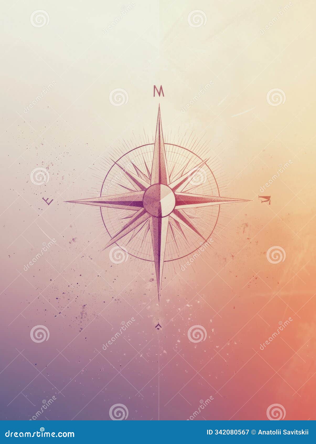 A Geometric Compass Rose with a Sharp Design and a Central Point Serves ...