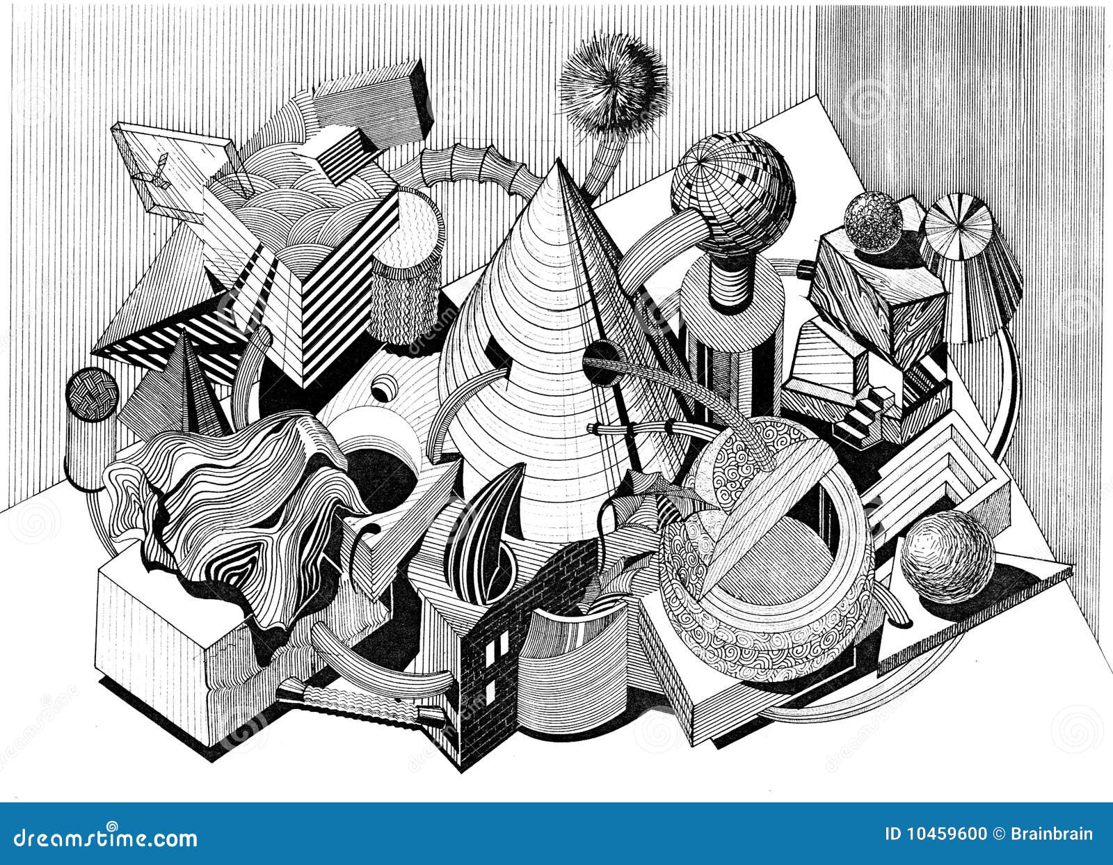 Geometric composition stock illustration. Illustration of black - 10459600
