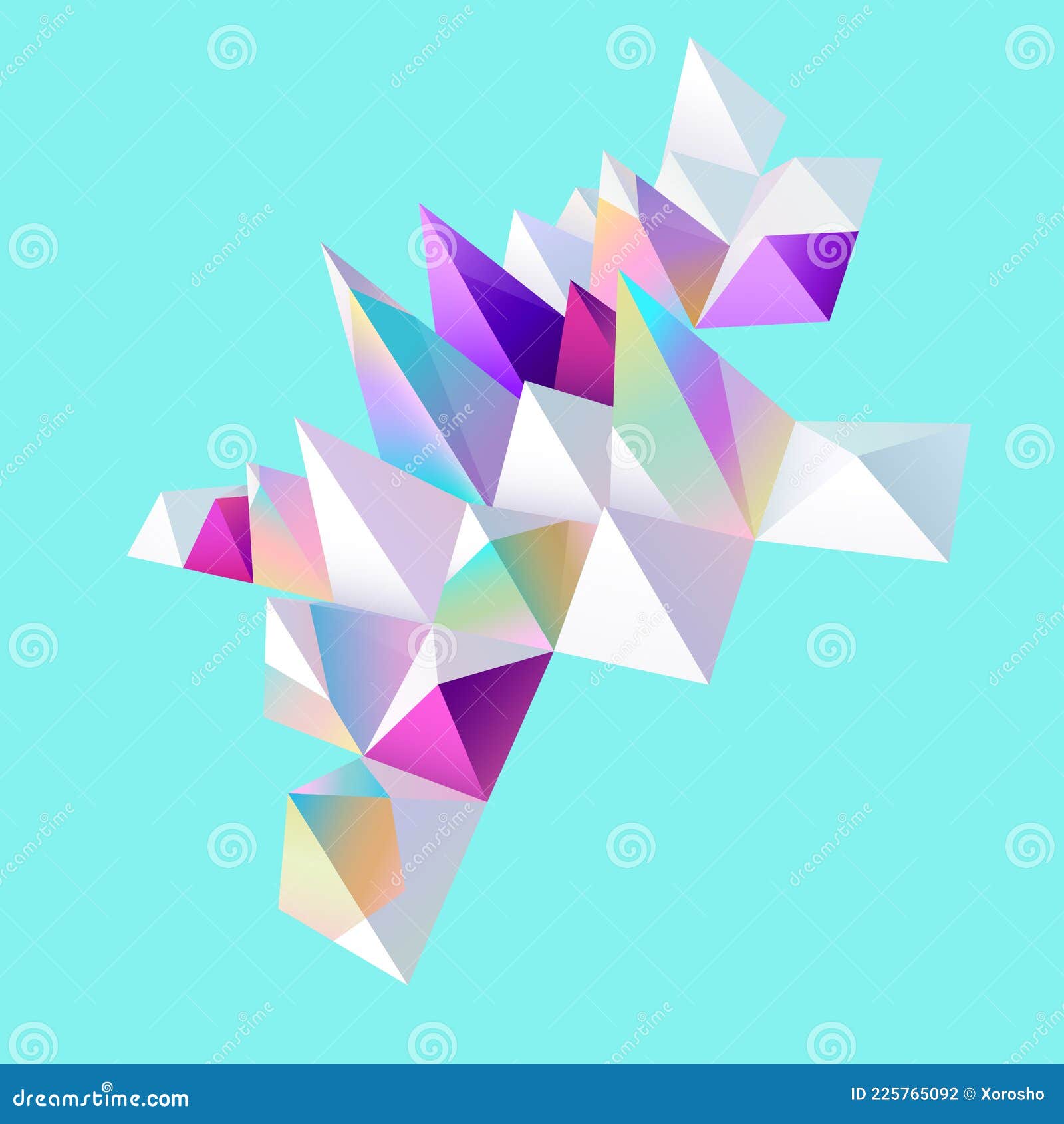 Geometric Composition of Colored 3d Pyramids Stock Vector ...