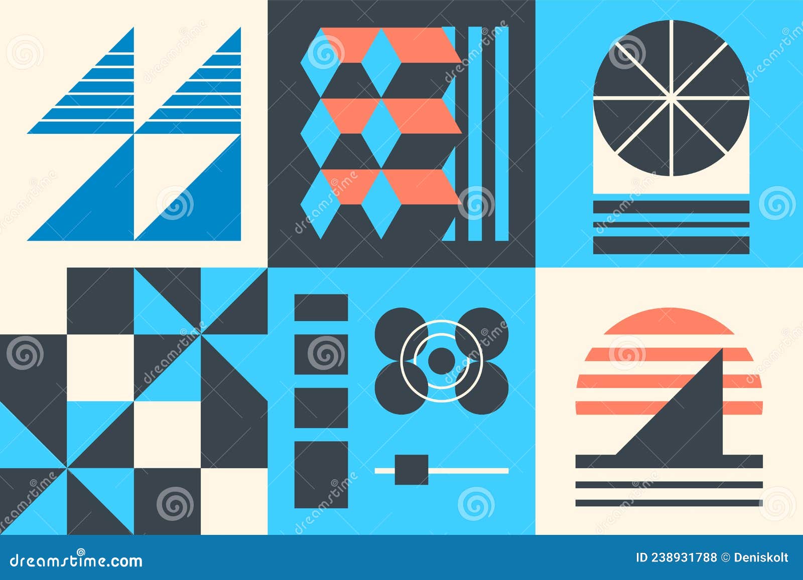 Geometric Composition Design Set. Abstract Minimal Stock Vector ...