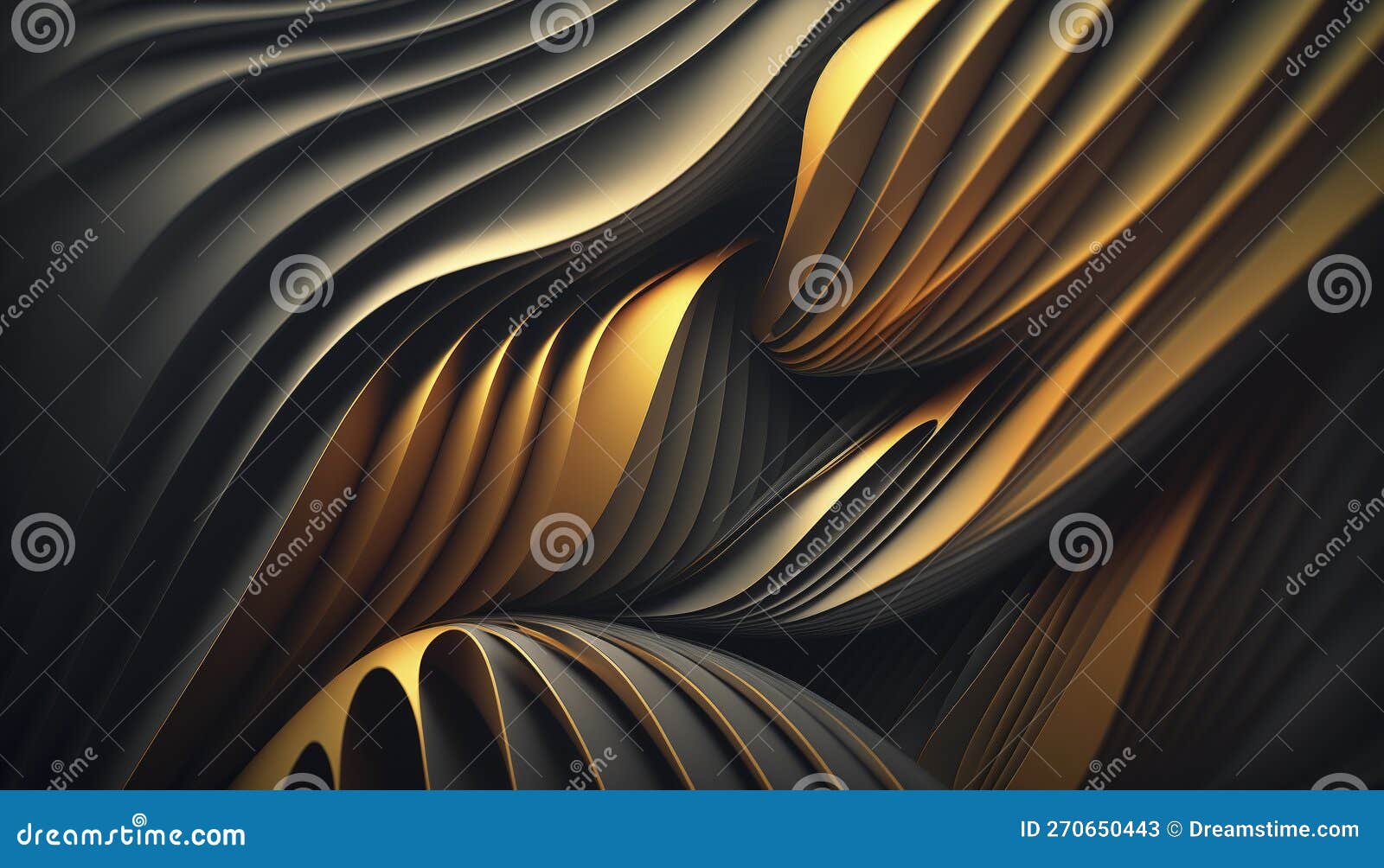 Geometric Composition Made of Curved Elements. Ai Generative. Stock ...