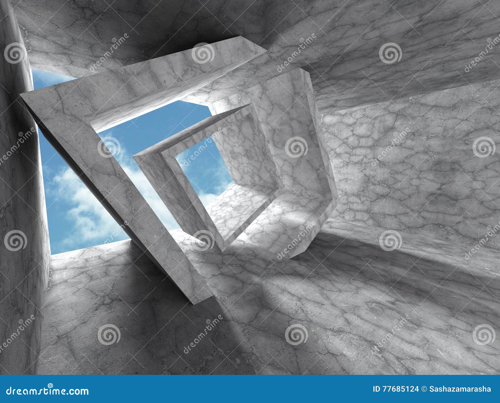Geometric Concrete Architecture Background. Abstract Construction ...