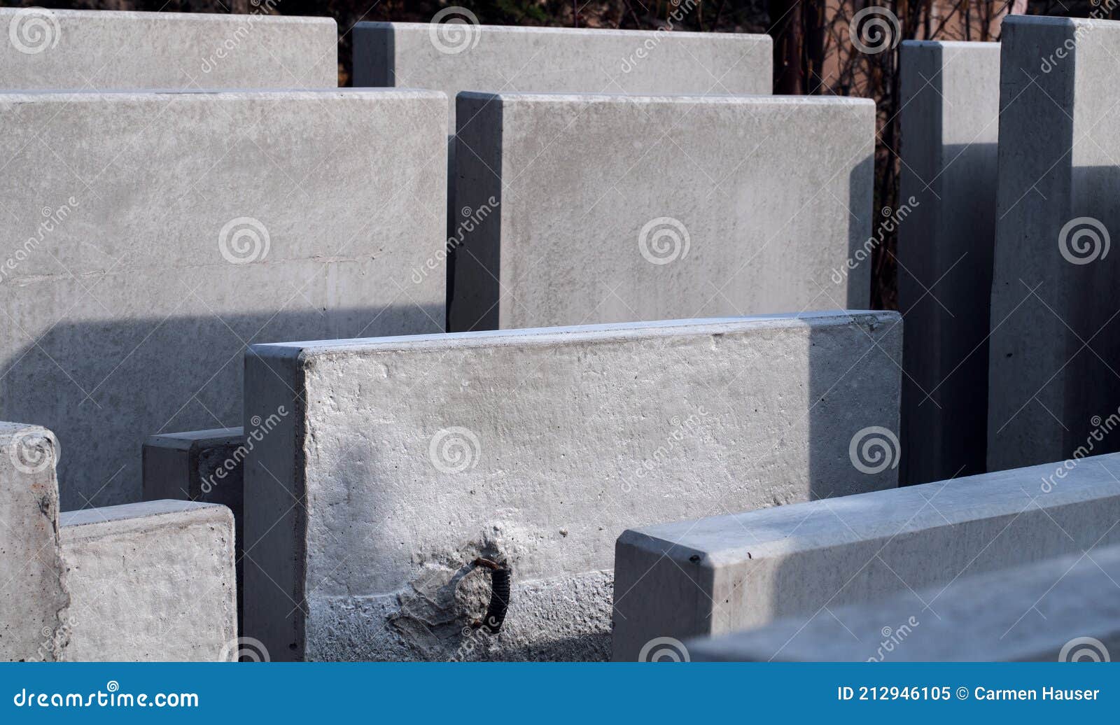 Geometric Concrete Elements at a Construction Site Stock Image - Image ...