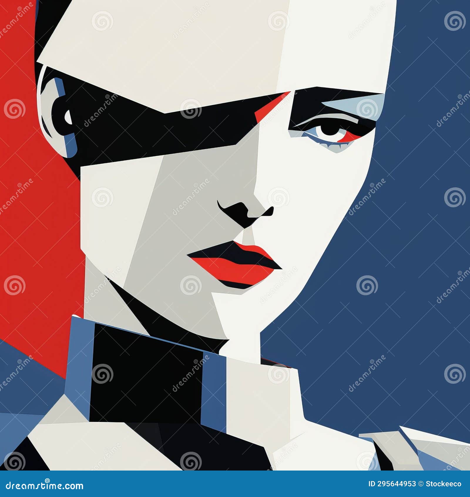 Geometric Constructivism: Robot Soldier in Minimalist Style Stock ...