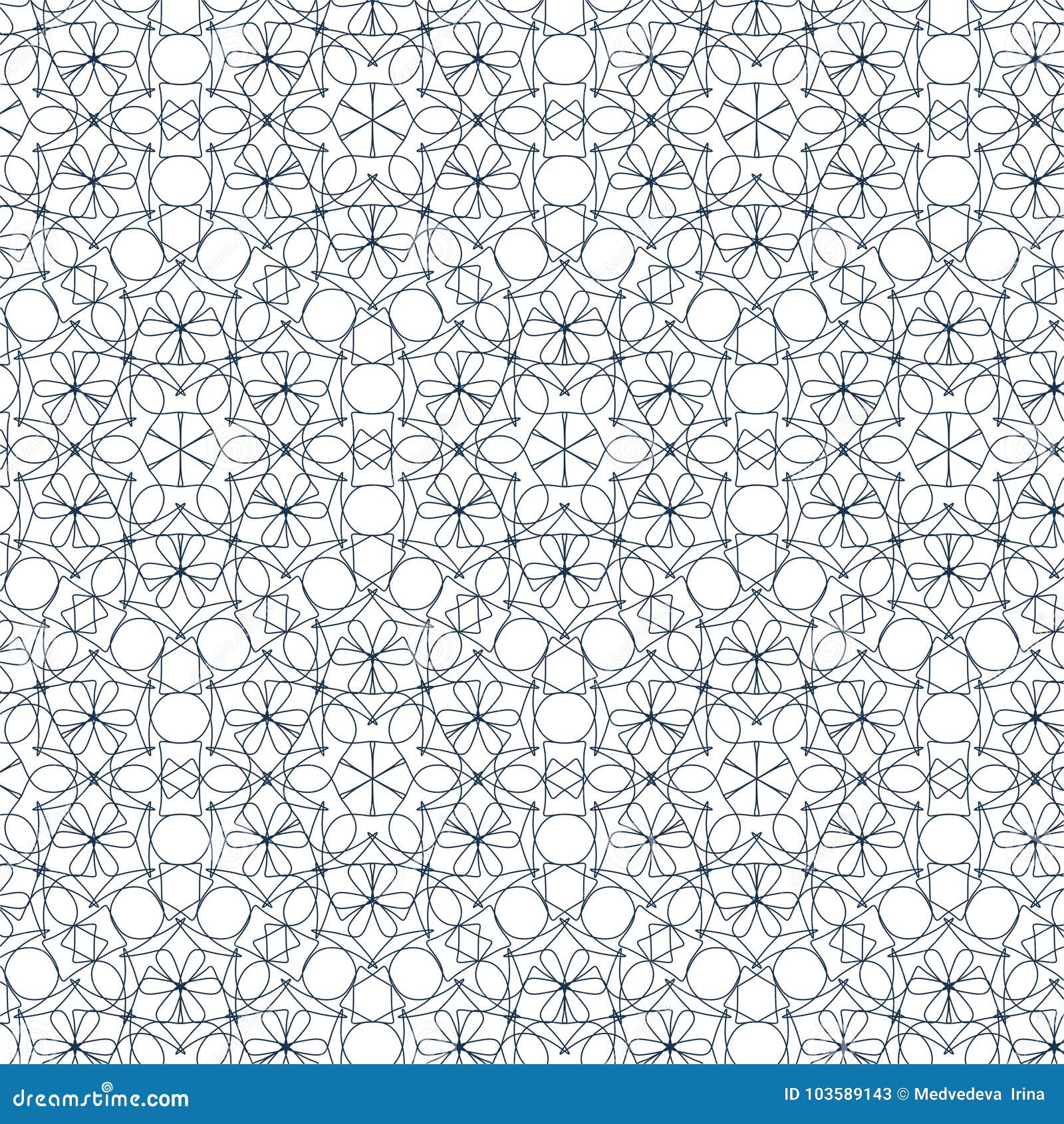 Geometric Contour Pattern on White Background. Stock Vector ...