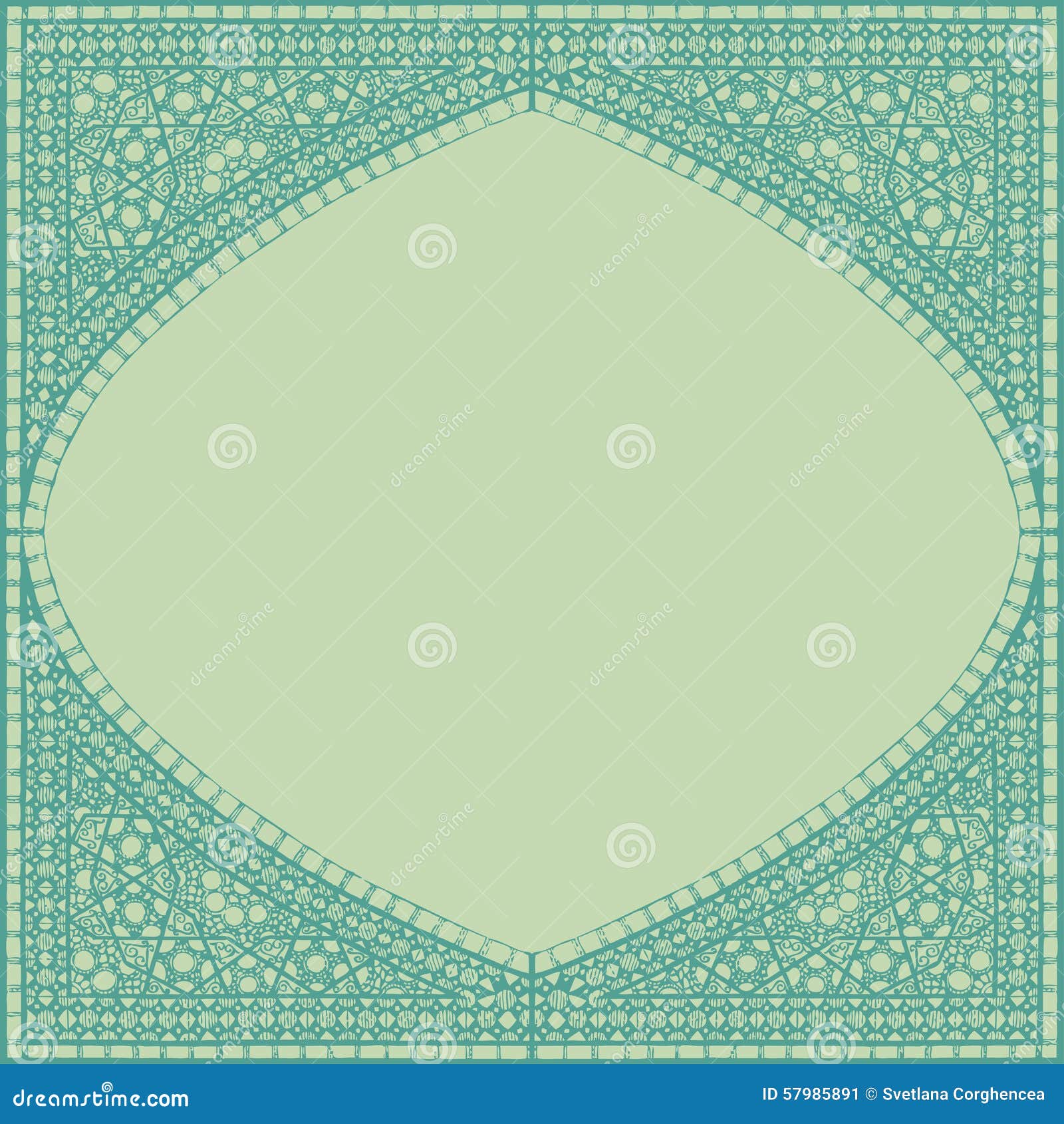 Geometric Corner Frame Pattern Ethnic Tile Colorful Background Stock ...