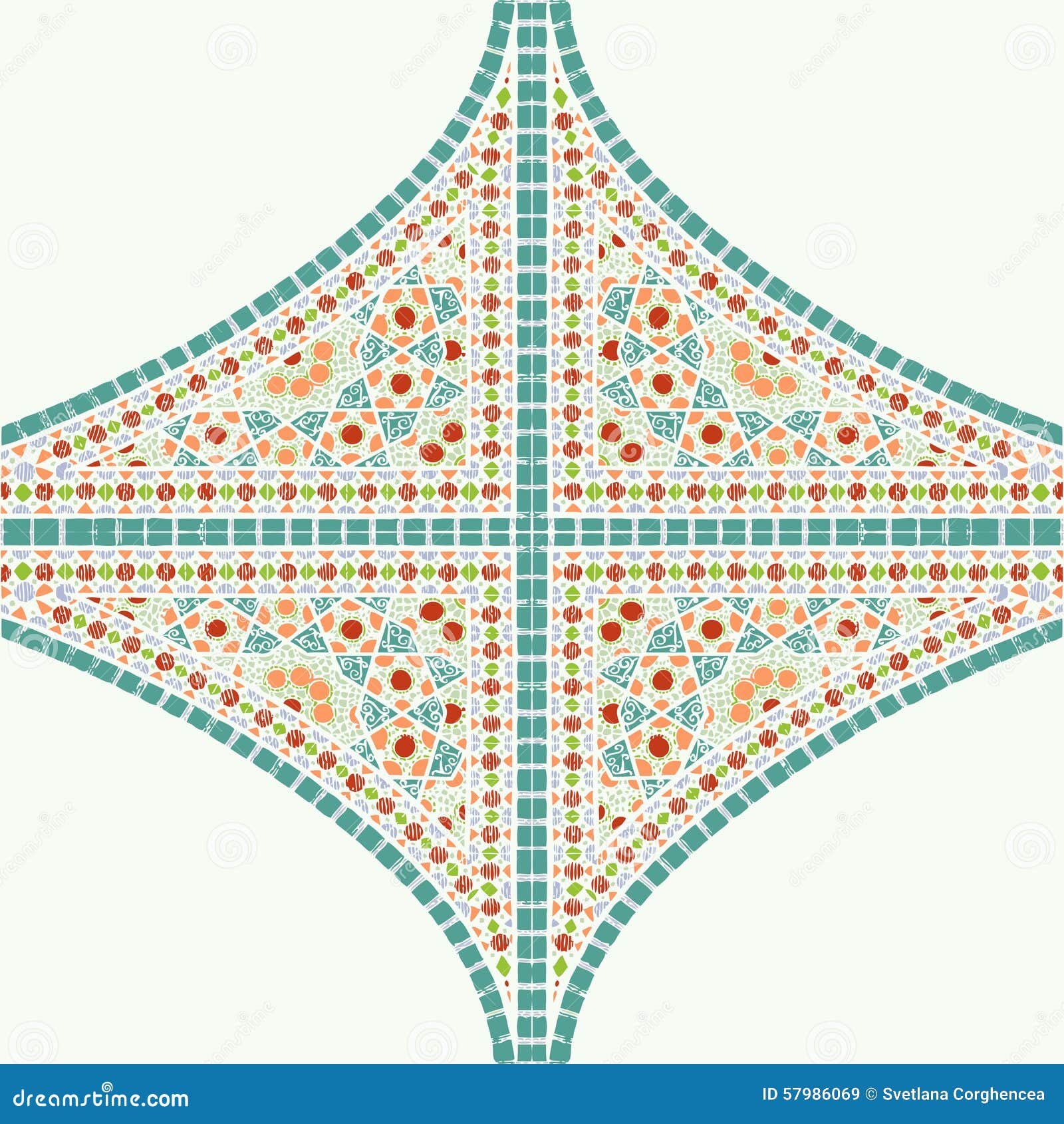 Geometric Corner Frame Pattern Ethnic Tile Colorful Background V Stock ...