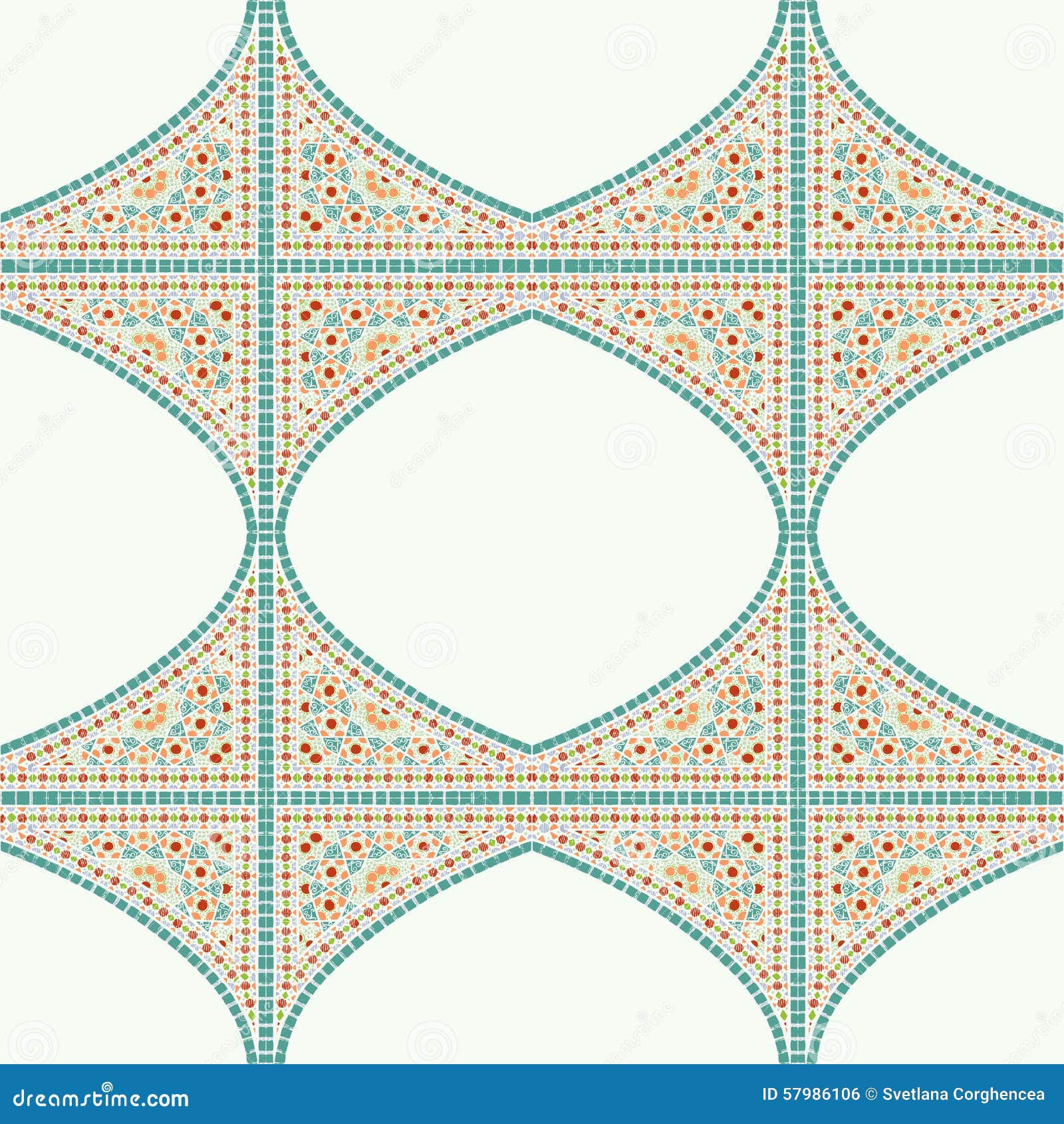 Geometric Corner Frame Pattern Ethnic Tile Colorful Background V Stock ...