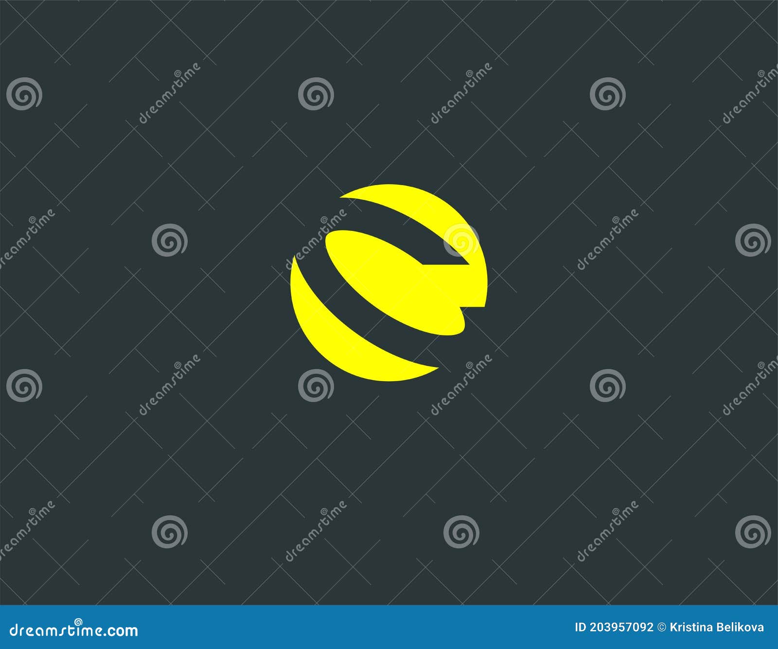 Creative Bright Yellow Logo Icon Letter C Inside Circle for Company ...
