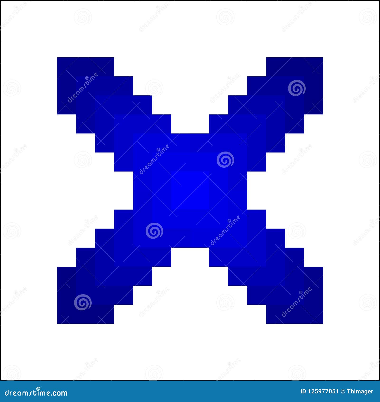 Blue X Symbol Vector on White Background. Stock Vector - Illustration ...