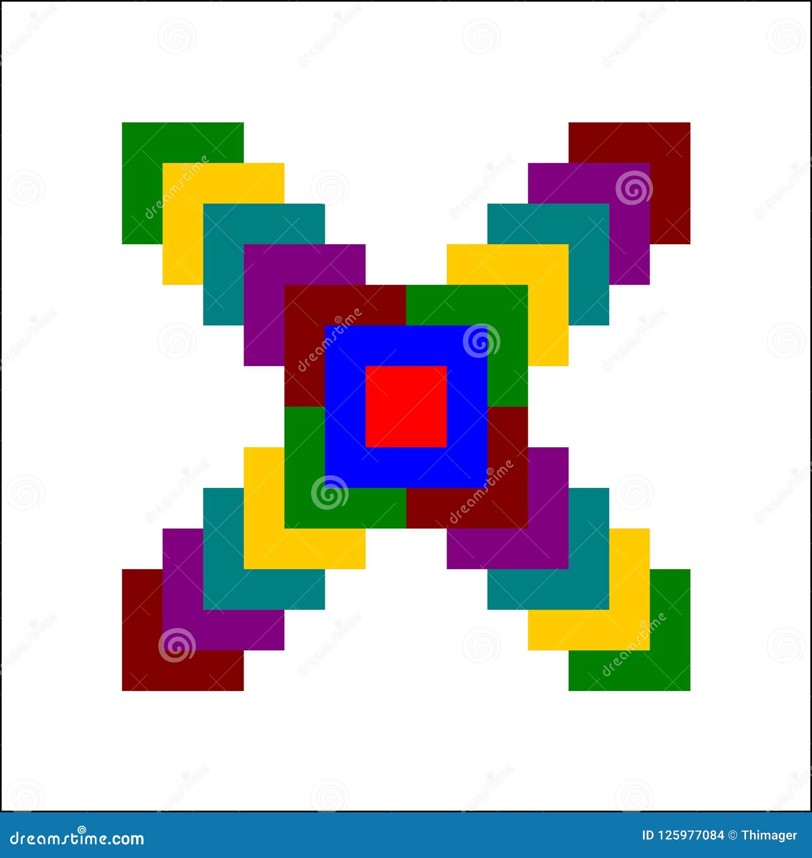 Multicolor X Symbol Vector on White Background. Stock Illustration ...