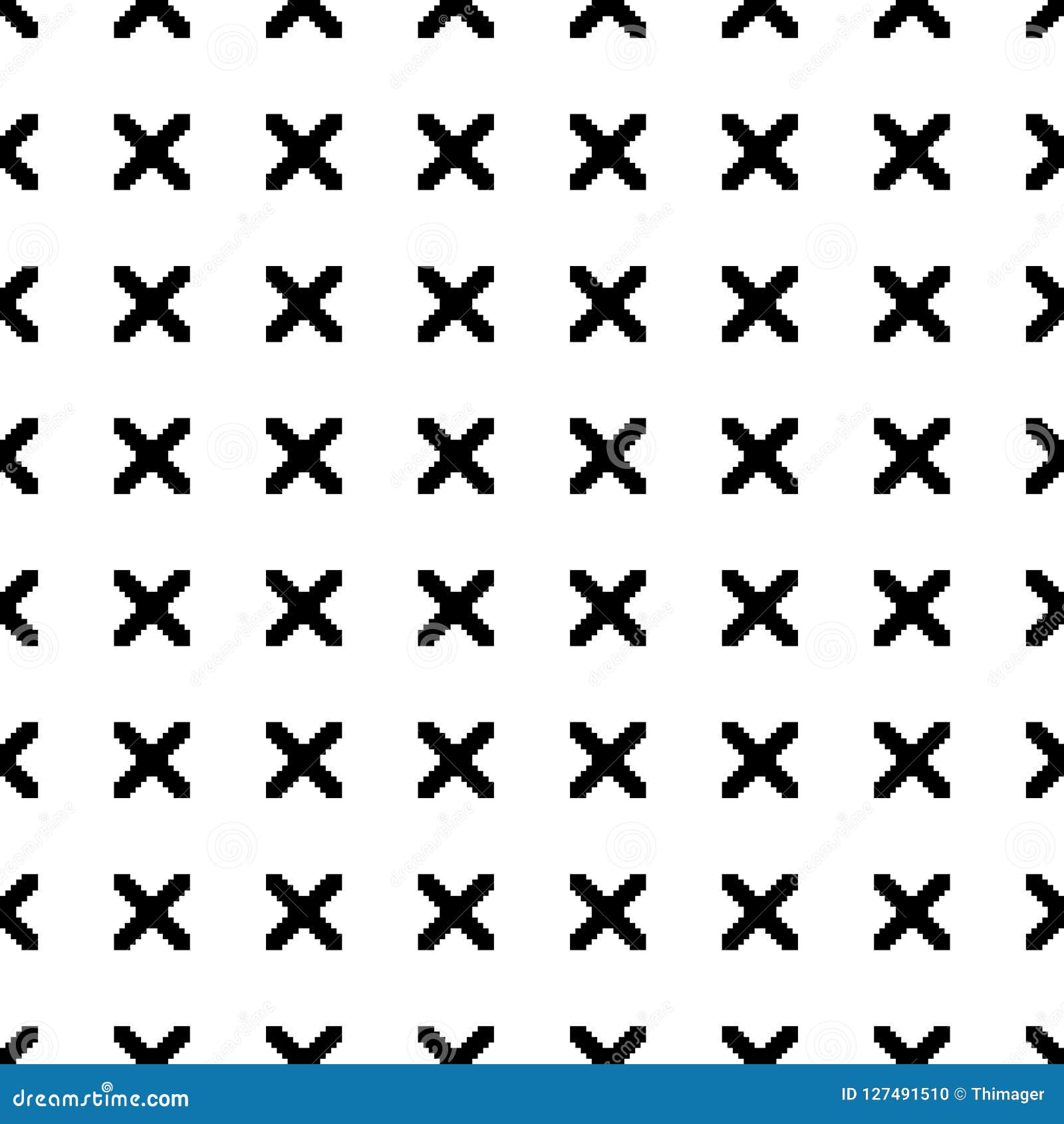 Black X Cross Symbol Pattern on White Background. Stock Illustration ...